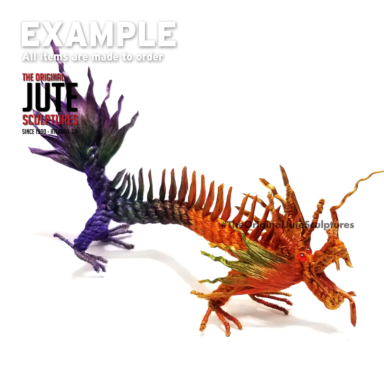 Jute Dragon - Medium - Color Blended - Symbol of Power, Strength & Good ...