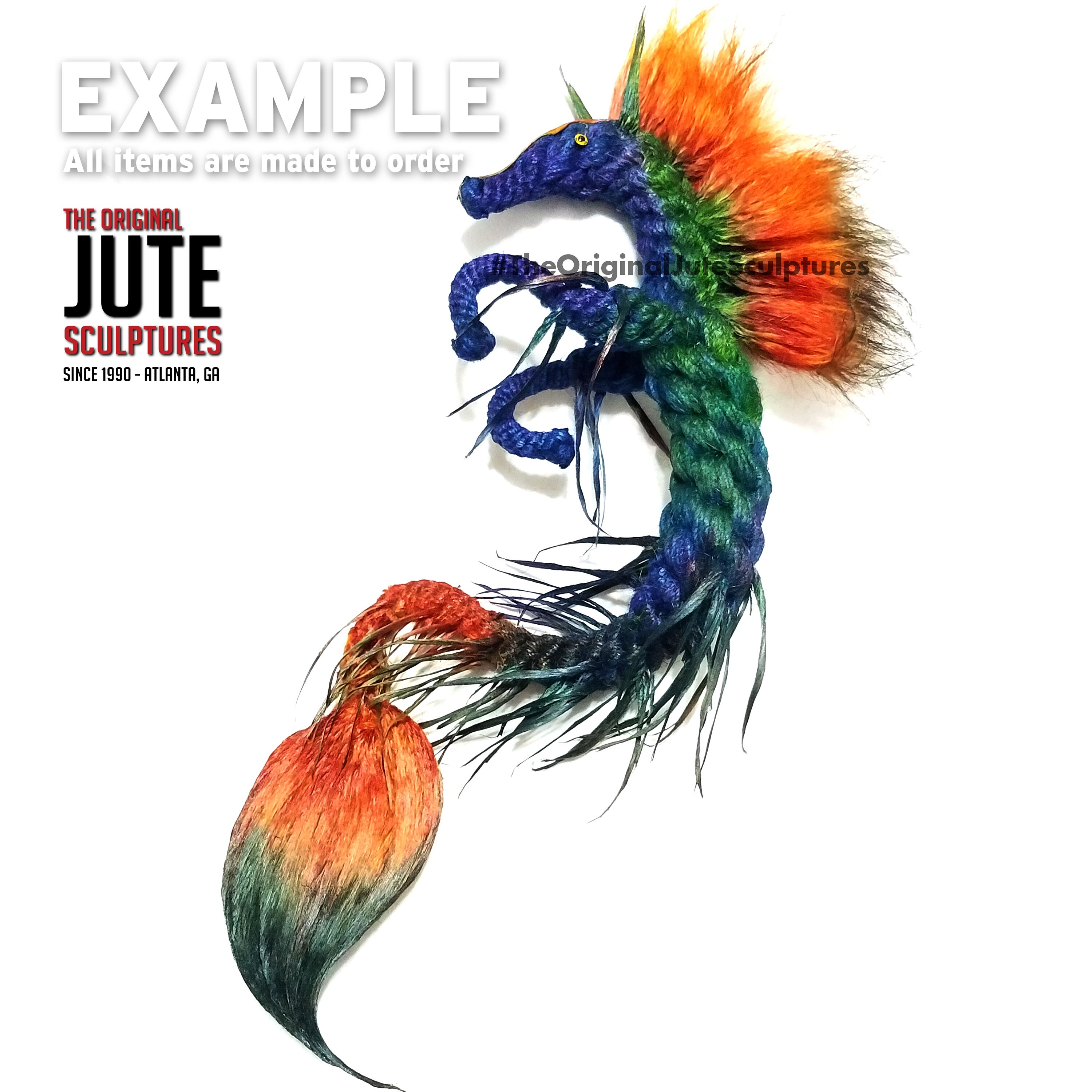 Jute Hippocampus Color Blended Symbol of Imagination and Creativity. - Etsy