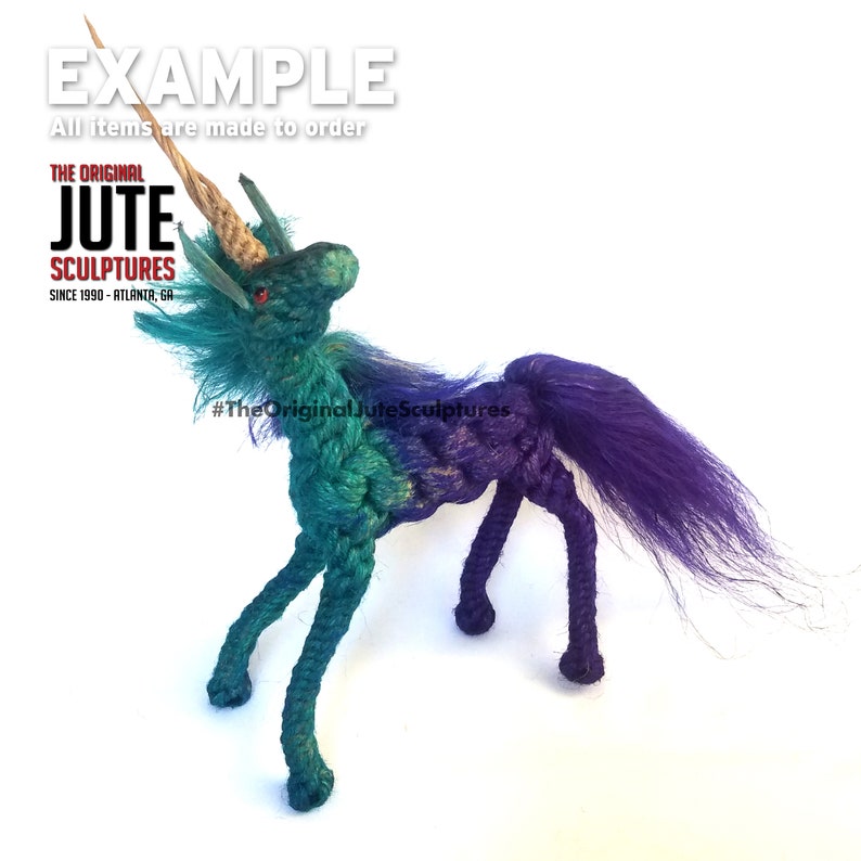 Jute Unicorn - Medium - Color Blended - Symbol of Freedom, Positivity ...