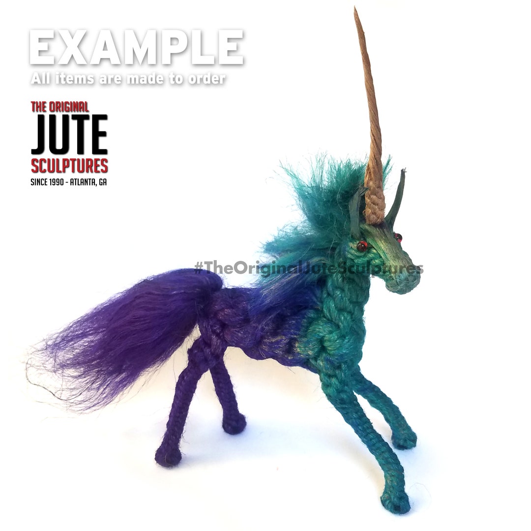 Jute Unicorn - Large - Color Blended - Symbol of Freedom, Purity, Magic ...