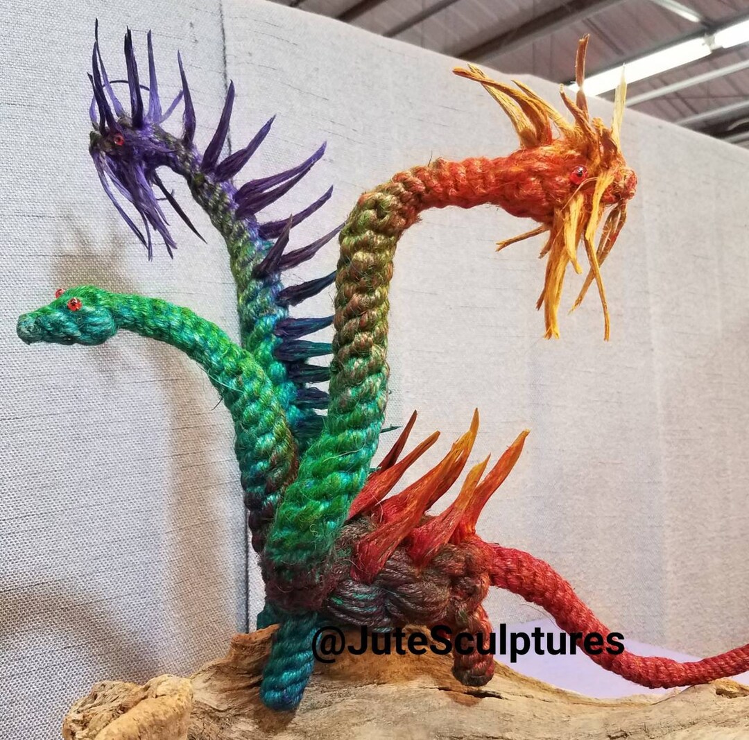 Jute Hydra - Large - Color Blended - Symbols of 3 Powers Together ...