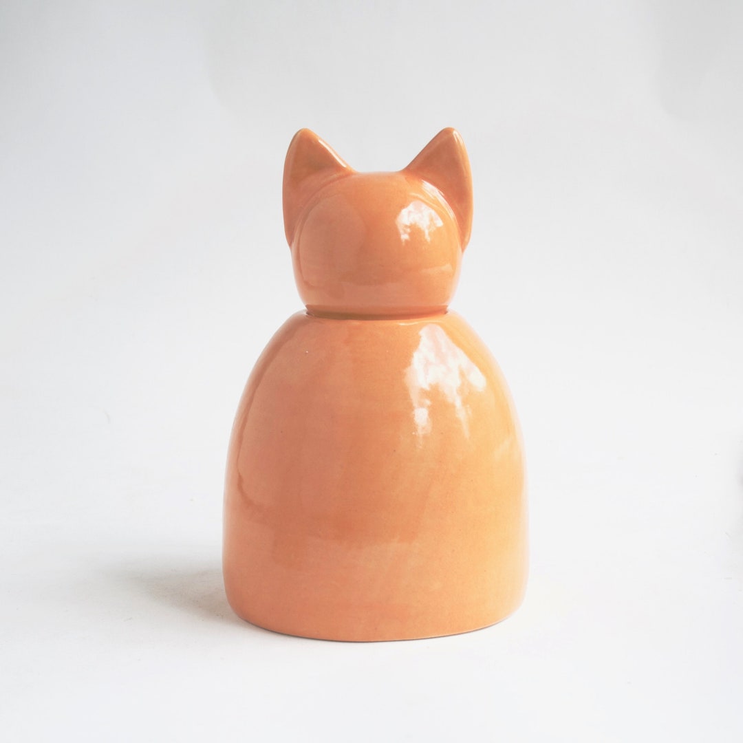 Large Tangerine Dream Cat Urn - Urn for Cat, Orange Tabby Cat Urn ...
