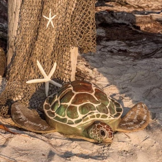Painted Turtle Urn Custom Urn Biodegradable Cremation | Etsy
