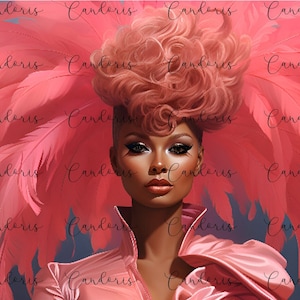 Pretty in Pink Diva Digital Download PNG - African American Goddess ...