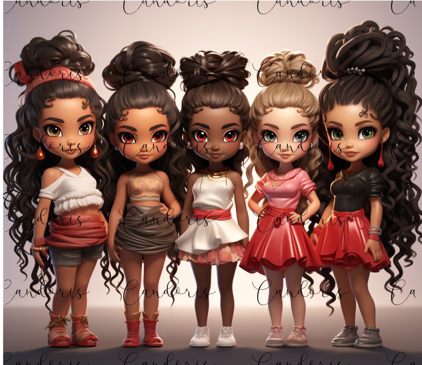 5 Diva Heartbeats PNG Design Download - Haute Couture Girls - Afro ...