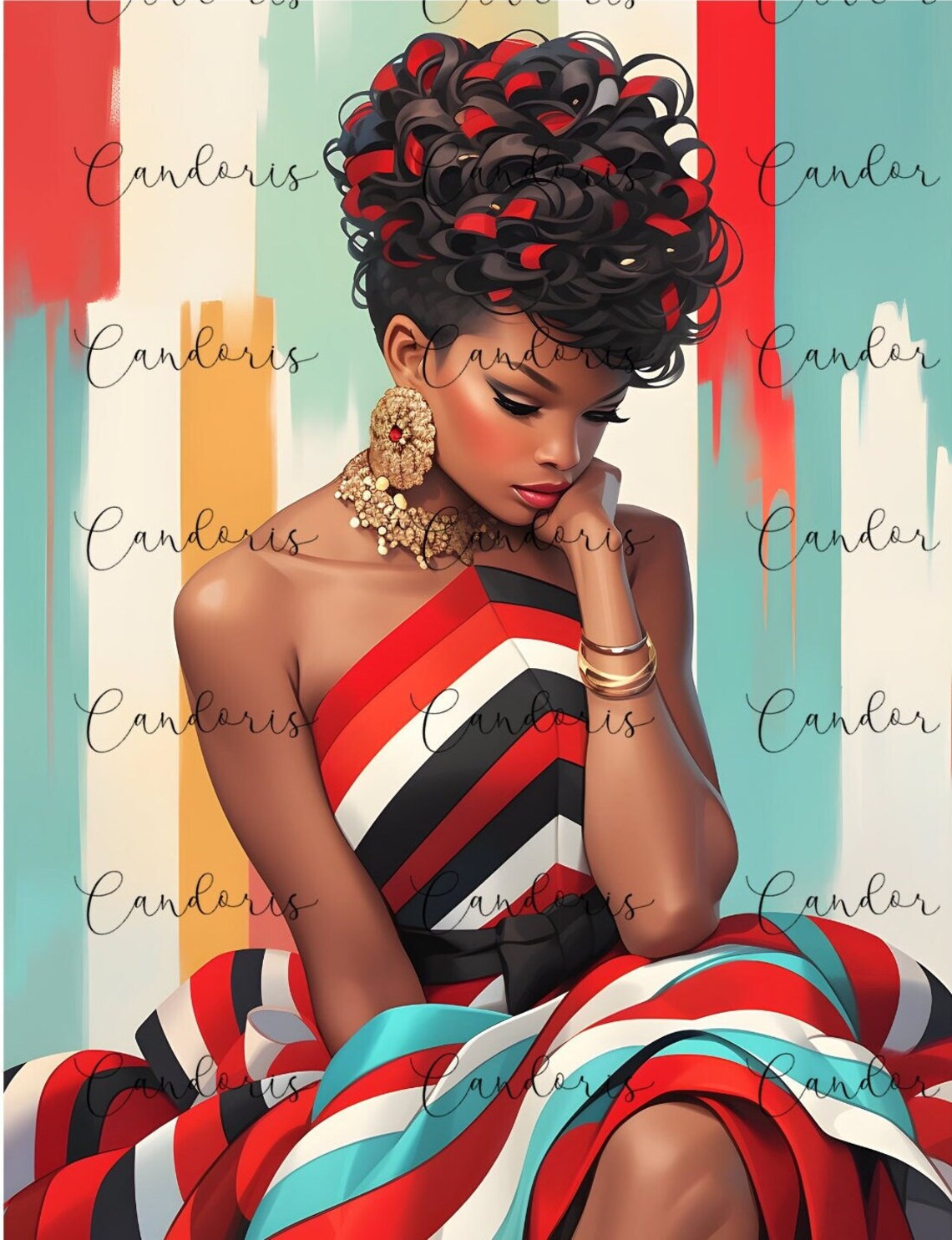 Diva in Thought PNG Digital Download - Black Woman Diva PNG Digital ...