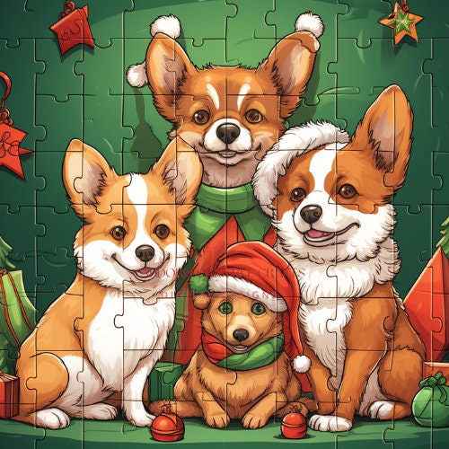 It's a Doggone Christmas Puzzle Tumbler Wrap PNG Digital Download, PNG ...