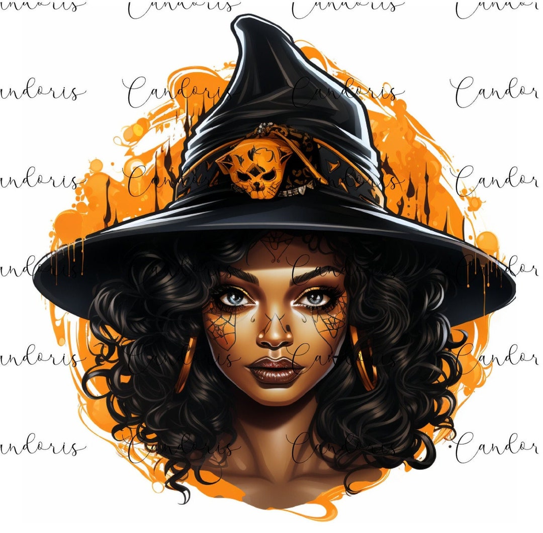 Halloween African American Witch PNG – Black Diva, Melanin Queen ...