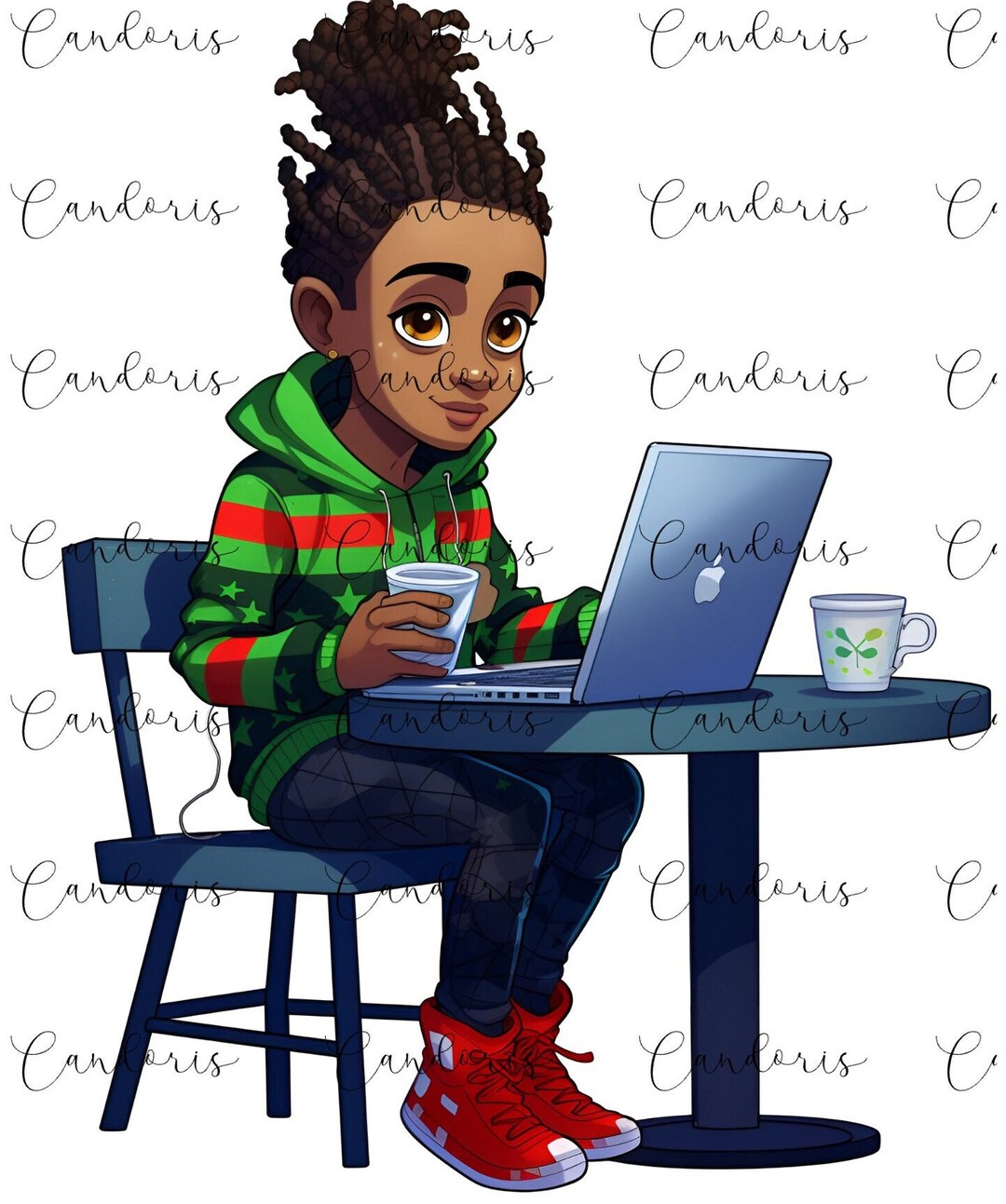 Handsome Chibi American Boy PNG Digital Download - Young King - Black ...