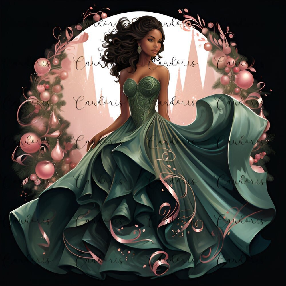 An Enchanting Christmas Diva PNG Digital Download Goddess, African ...