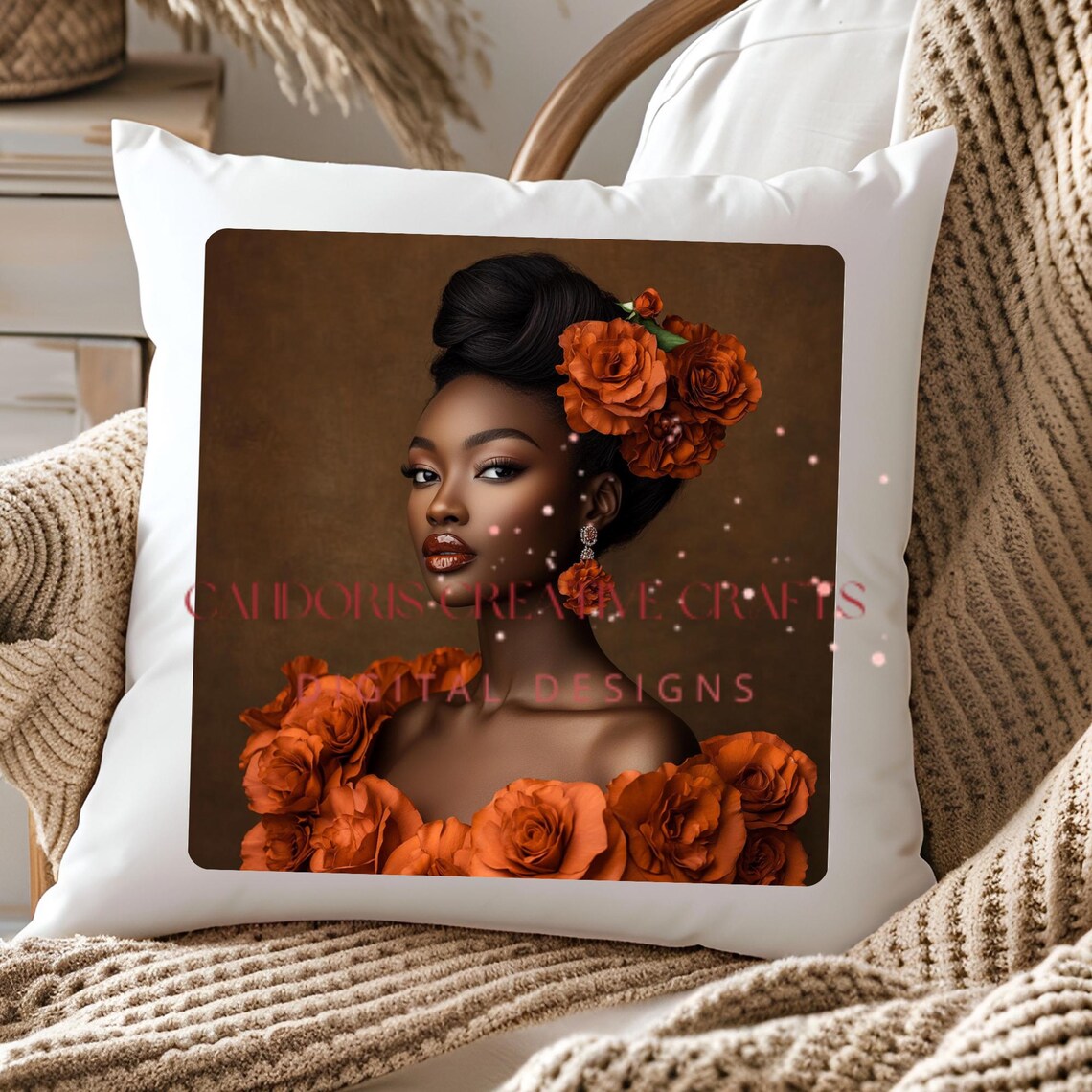 African American Diva Digital Download PNG -goddess Beautiful Diva - Black Girl Magic - Floral ...