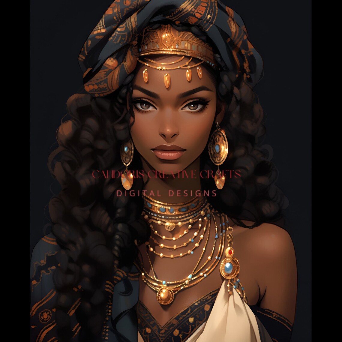 Beautiful Melanin Goddess Diva Picture PNG in Sublimation Design for ...