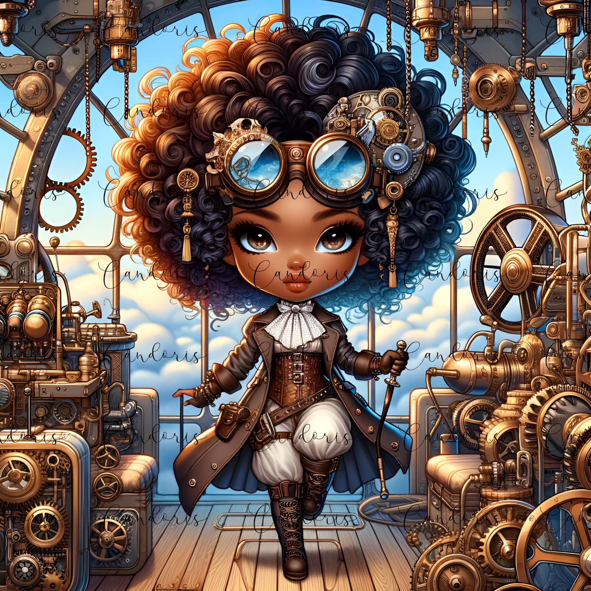 African American Steampunk Diva PNG - Black Woman PNG - Steampunk ...