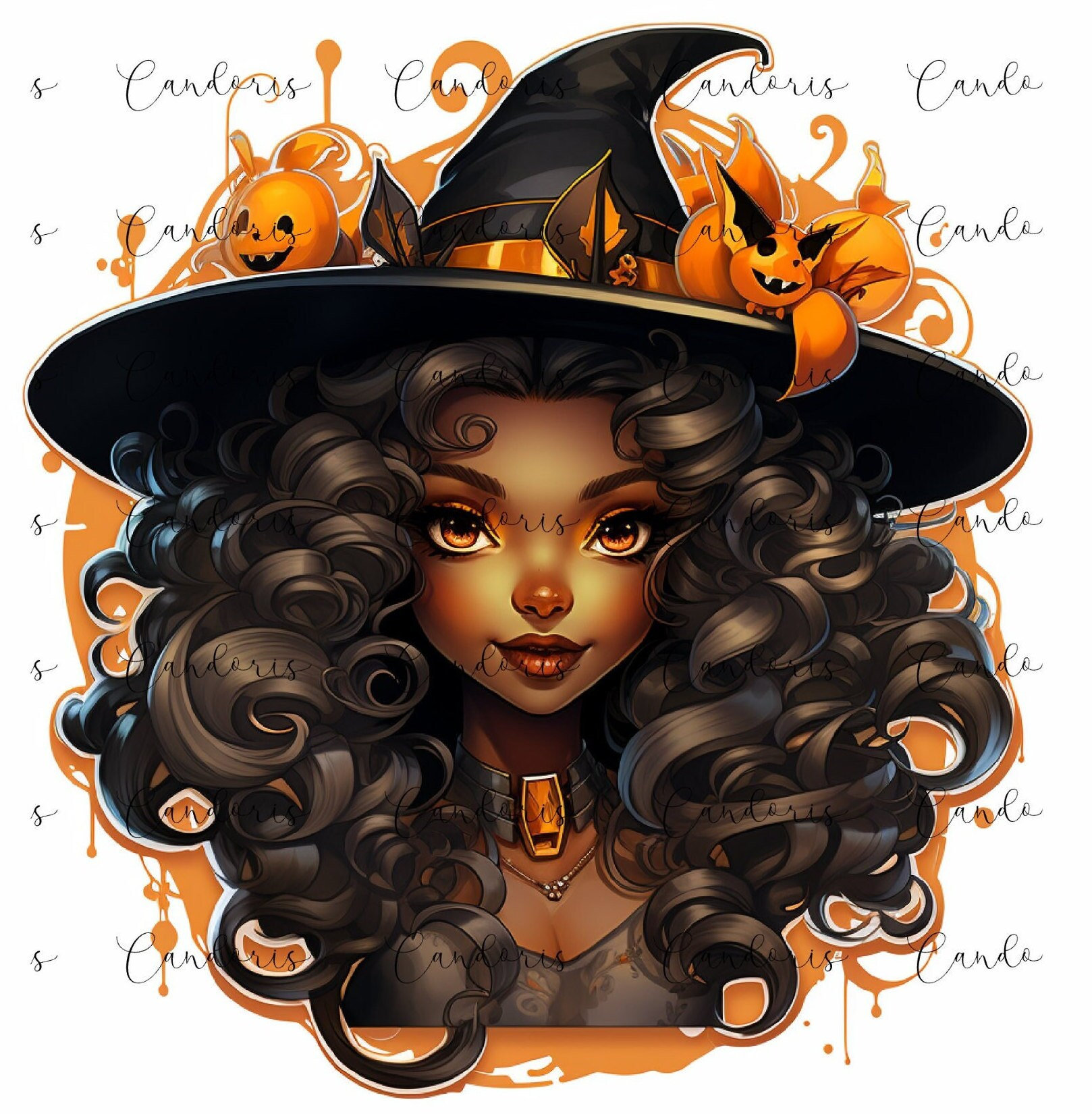 Halloween African American Witch PNG - Cute Black Diva - Nubian Melanin ...