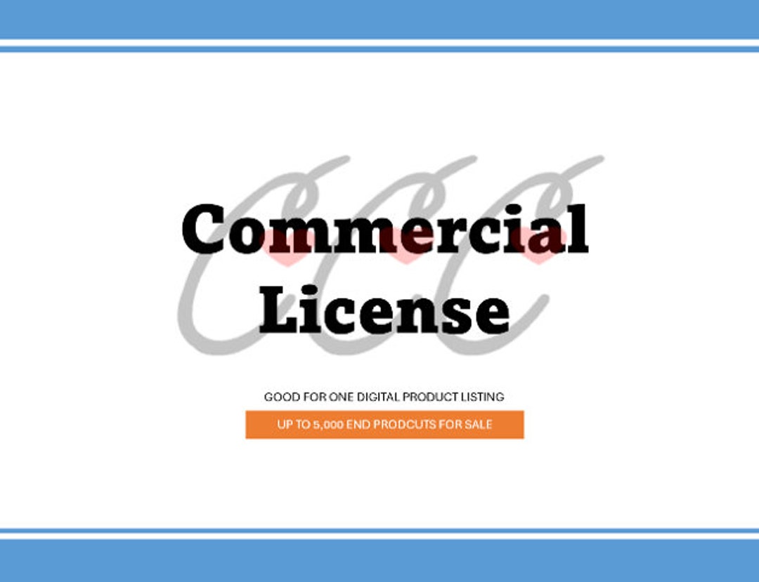 Commercial Use License - This is a Digital Product - Etsy