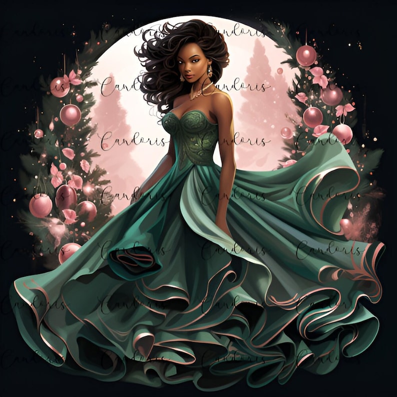 An Enchanting Christmas Diva PNG Digital Download Goddess, African ...