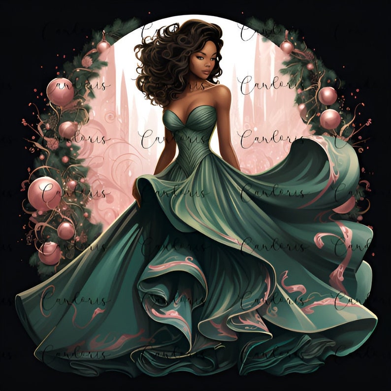 An Enchanting Christmas Diva PNG Digital Download - Goddess, African ...