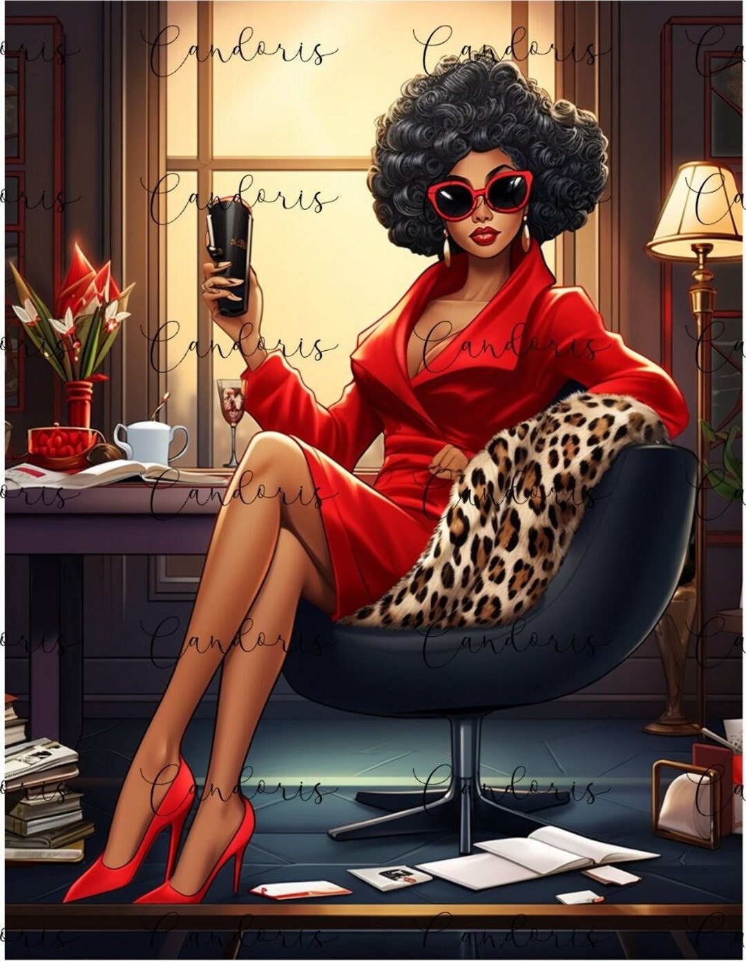 Black Woman Diva PNG Digital Download, Red Dress Office Diva PNG Digital Download Clear Path1 ...