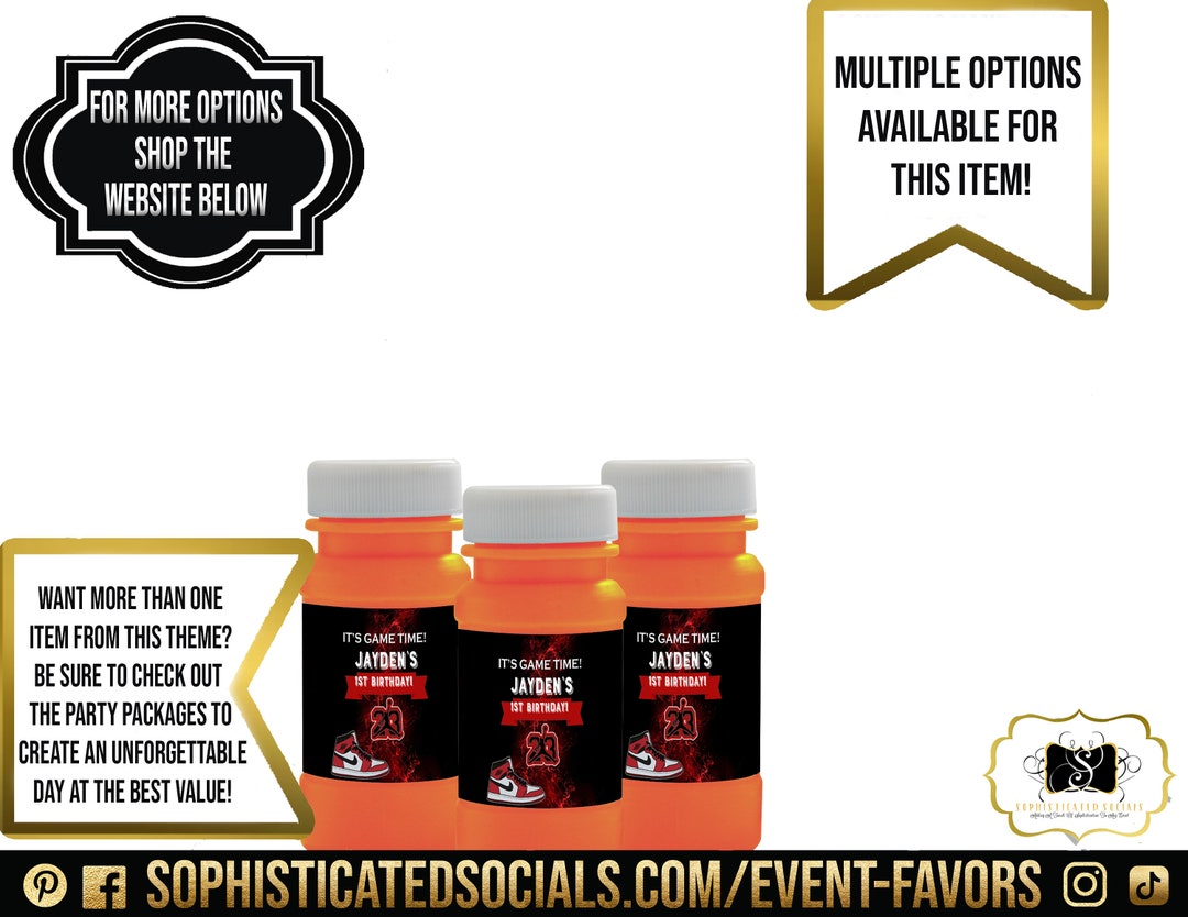 Jordan Mini Bubbles Jordan-23 Birthday-bubble Sets Jordan - Etsy