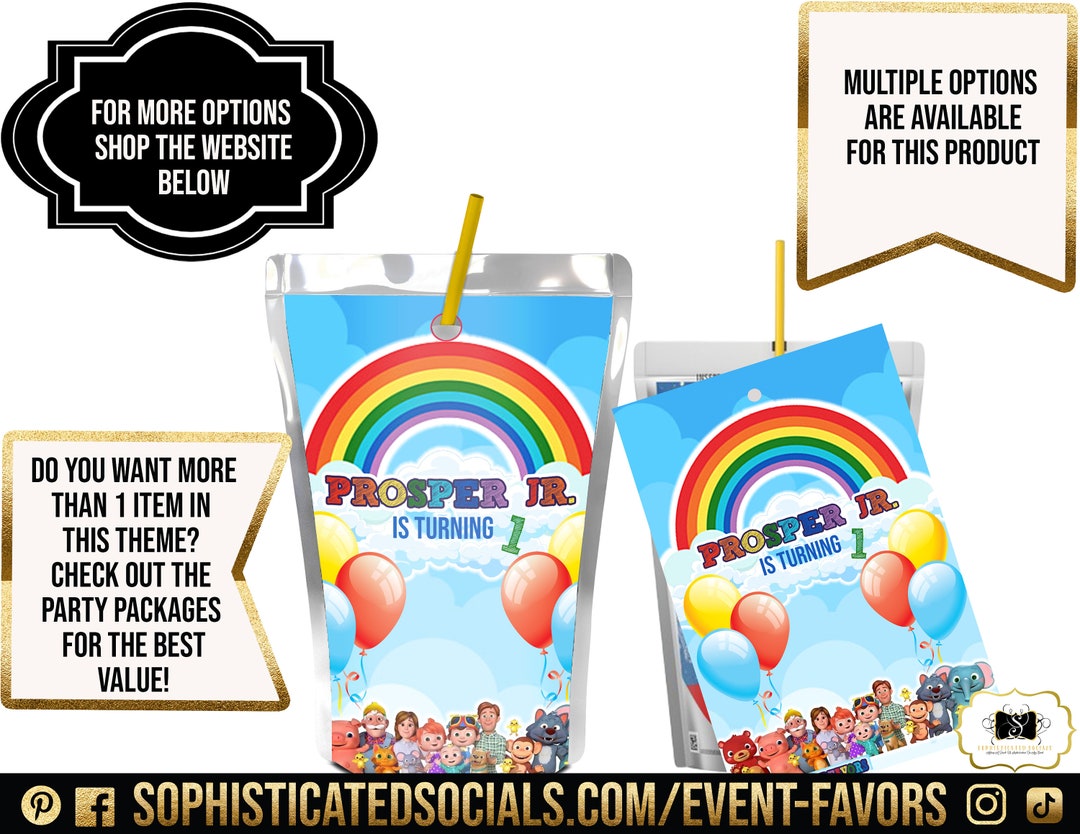 Cocomelon Juice Pouch Cocomelon First Birthday-Caprisun - Etsy España