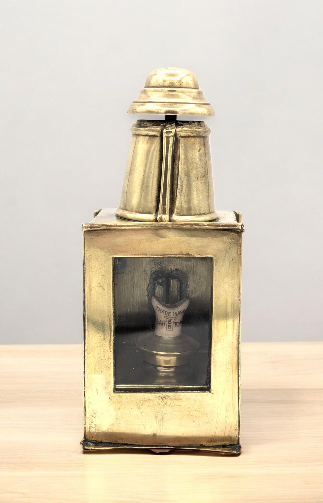 Antique Brass Ships Oil Lamp: Barton's Burner, Chimneyless Wall Mount ...