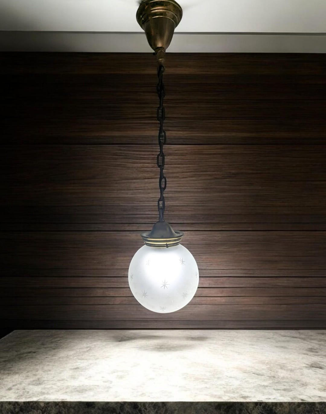 Vintage Ca. 1920's Electric Ceiling Light Fixture, Globe Pendent Light ... Vintage Ca. 1920's Electric Ceiling Light Fixture, Globe Pendent Light ...