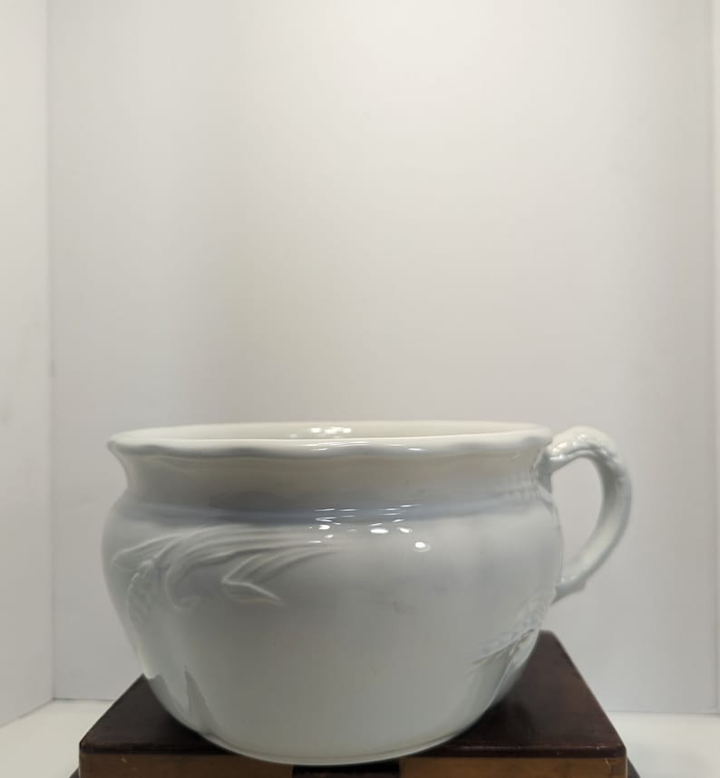 Antique Royal Ironstone Chamber Pot: Johnson Bros. White Wheat ...