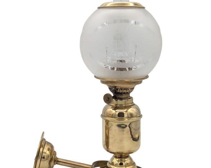 Vintage Sailing Nautical Oil Lamp, Oil Lantern, Gimbal Wall Oil Lamp ...