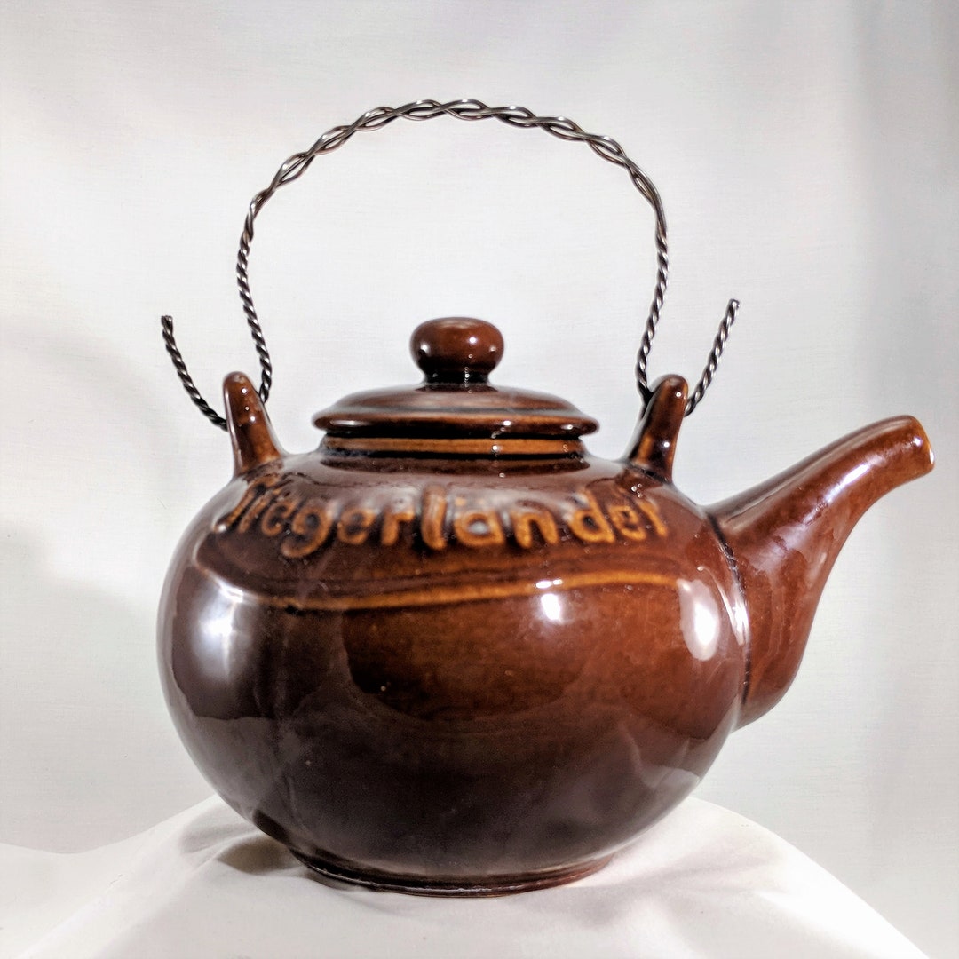 Vintage German Coffee Kettle Brown Ceramic Embossed - Etsy Canada