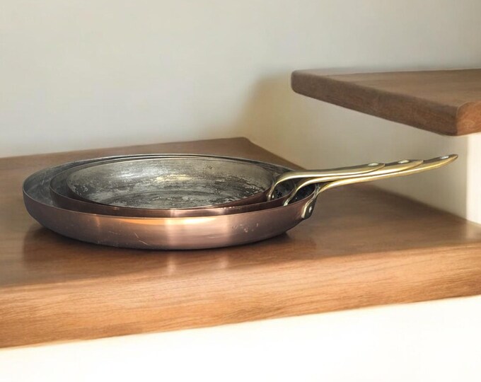 Vintage Oval Shaped Copper Sauté Pan, Fish Pan, Fry Pan, Skillet ...