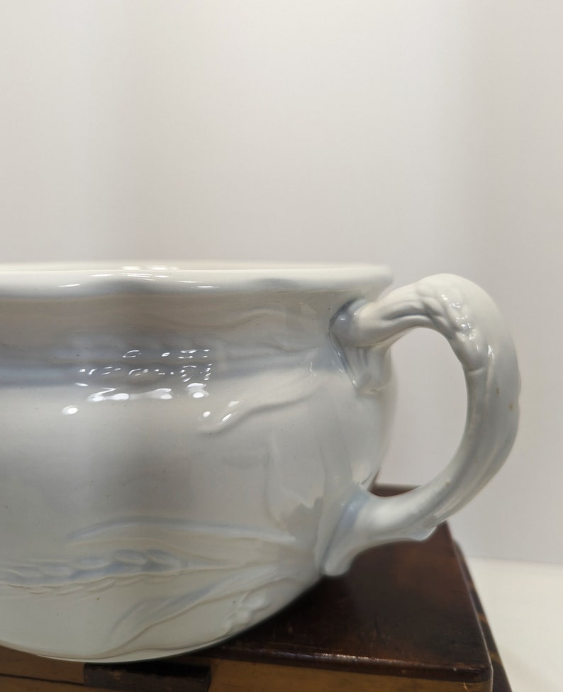 Antique Royal Ironstone Chamber Pot: Johnson Bros. White Wheat ...