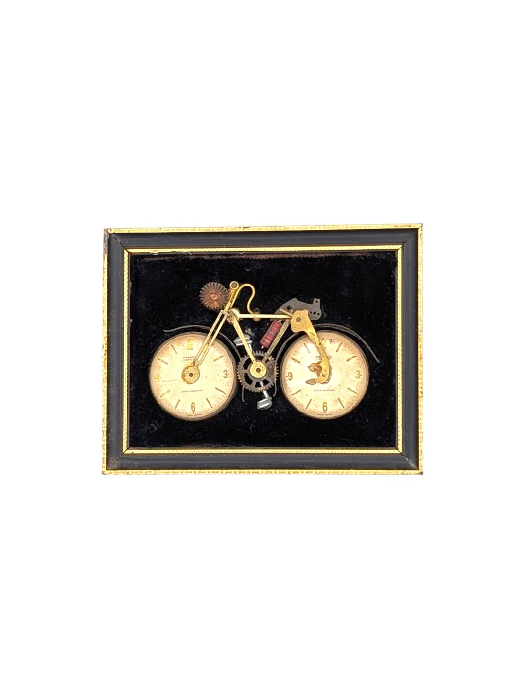 Vintage Bicycle Horological Collage Watch Parts Art by G Burgess London ...