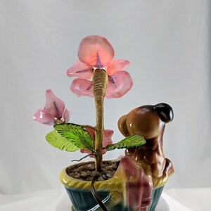 Vintage Richard Singer & Sons Glass Floral Lamp Murano Glass | Etsy