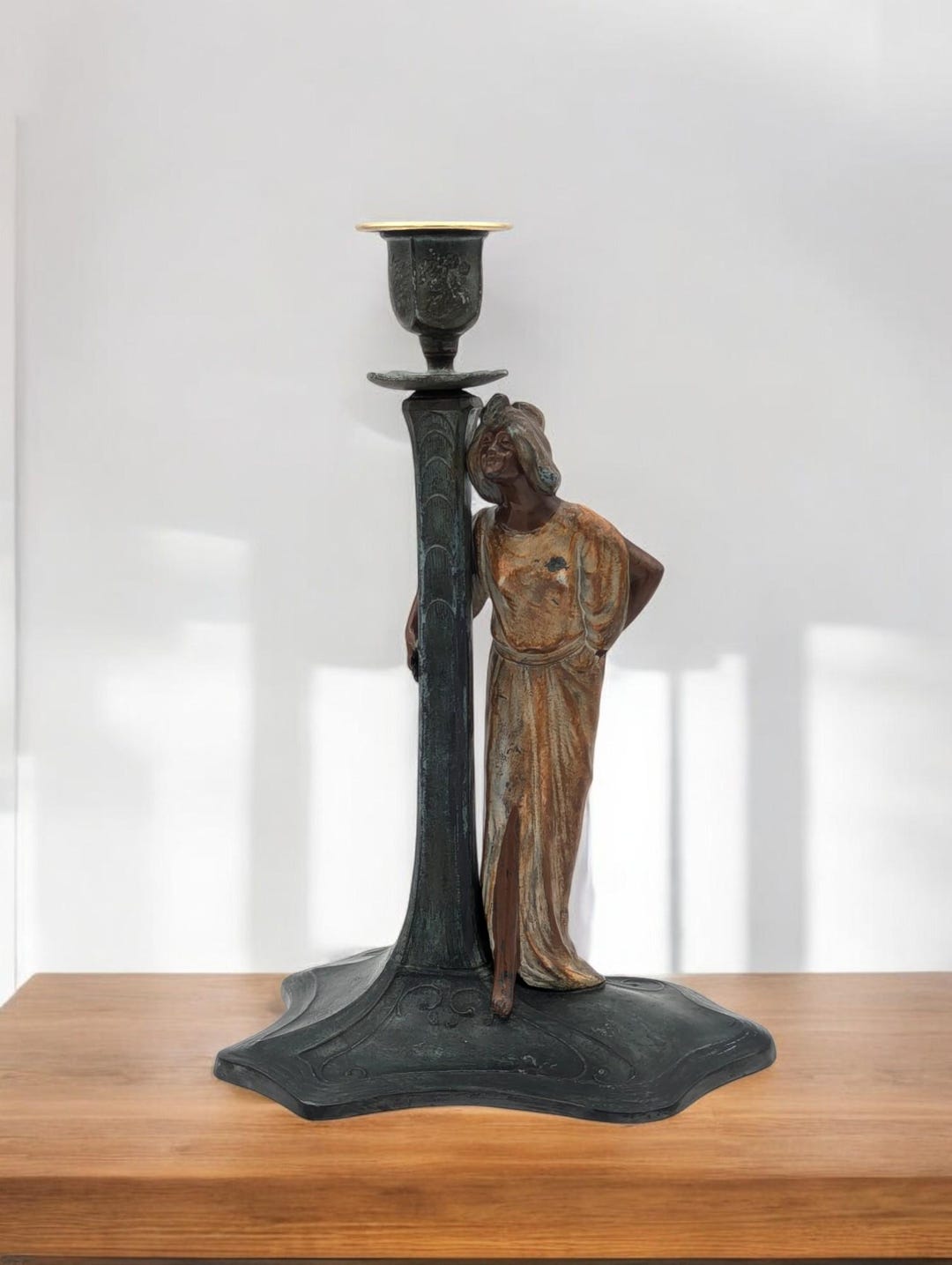 Antique French Circa 1900 Art Nouveau Candle Holder, Candle Stick of a ...