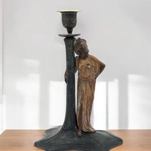 Antique French Circa 1900 Art Nouveau Candle Holder, Candle Stick of a ...