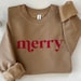 Embossed Merry Sweatshirt, Christmas Sweater, Christmas Shirt ...