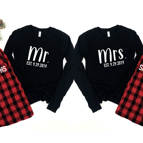 Mr. and Mrs. Christmas Pajamas Couple Pajamas Husband and | Etsy