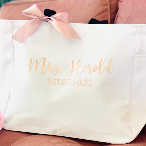 Bride Tote Bags Personalized Bride Bag Wedding Gift Bridal - Etsy