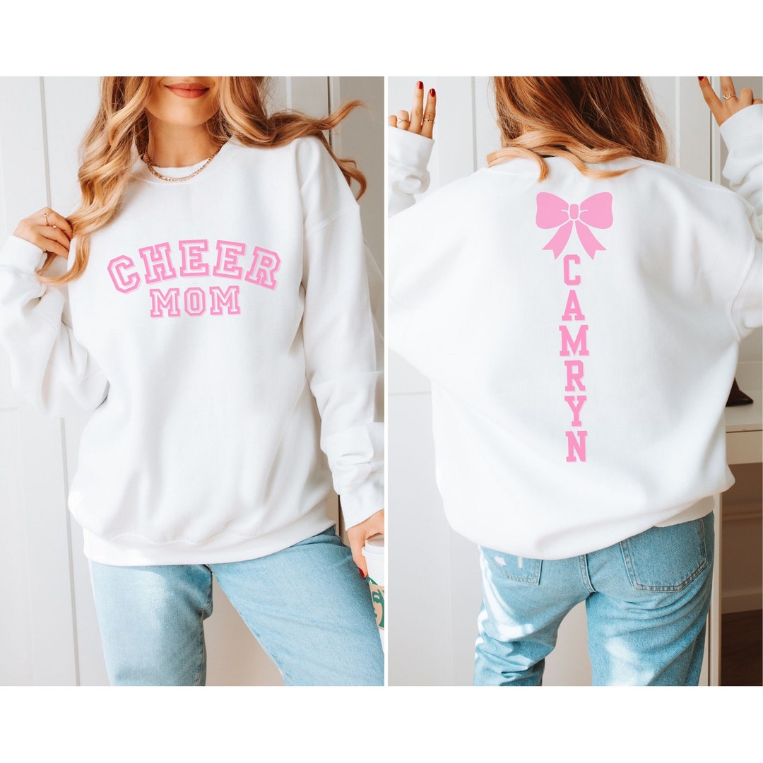 Custom Cheer Mom Sweatshirt, Embossed Cheer Mom Shirt, Cheerleading ...