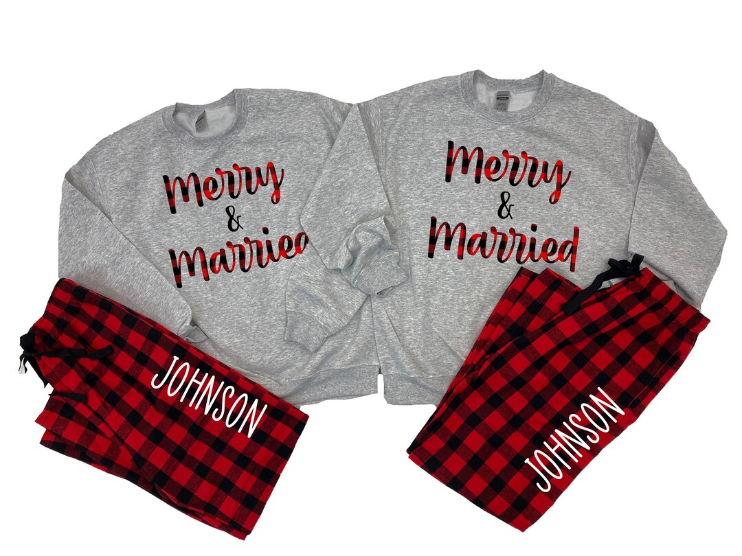 Our First Christmas Pajamas Couples Christmas Pajamas Matching