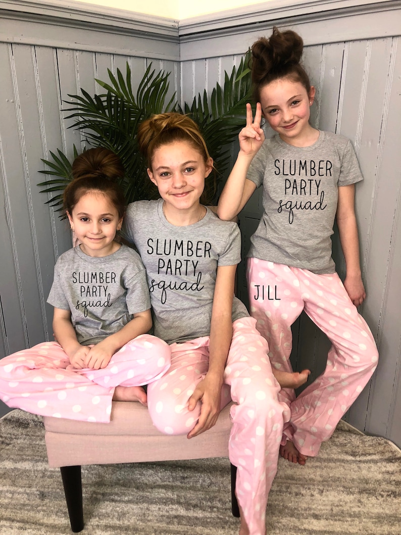 Slumber Birthday Party Sleepover Squad Teen Bday Shirt Etsy