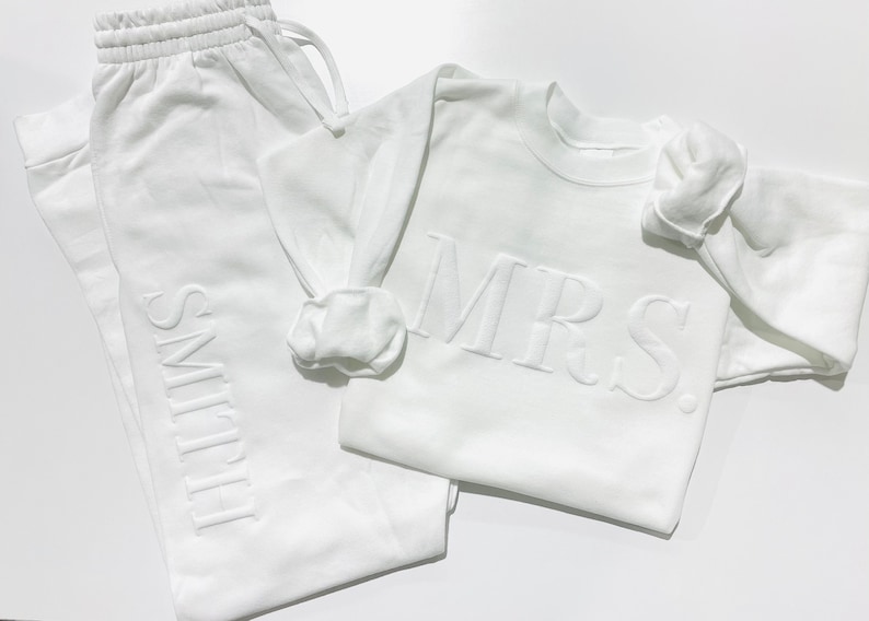 Embossed Bridal Gift Set Mrs. Sweatshirt New Mrs. Set Mrs. - Etsy