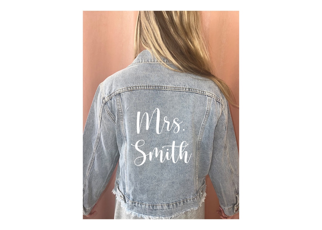 Mrs Denim Jacket - Bridal Jean Jacket - Jean Jacket for New Mrs. - Gift ...