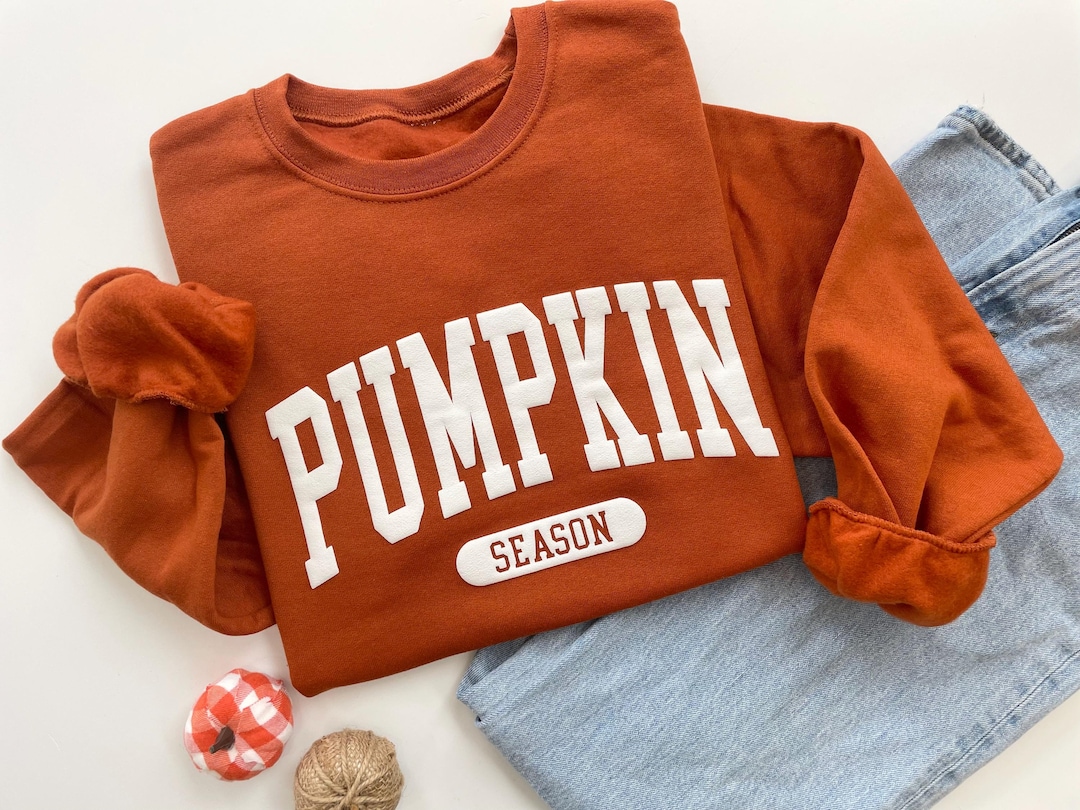 Embossed Fall Pumpkin Season Crewneck Sweatshirt - Etsy