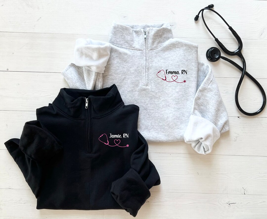 Custom Nurse Quarter Zip, Nurse Pullover, Graduation Gift for Nurse ...