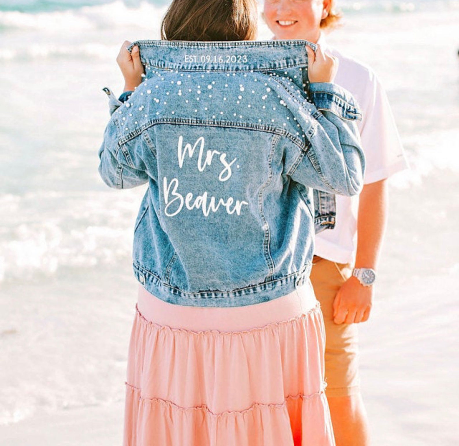 Bride Jean Jacket With Pearls Pearl Jean Jacket Bride Jean - Etsy