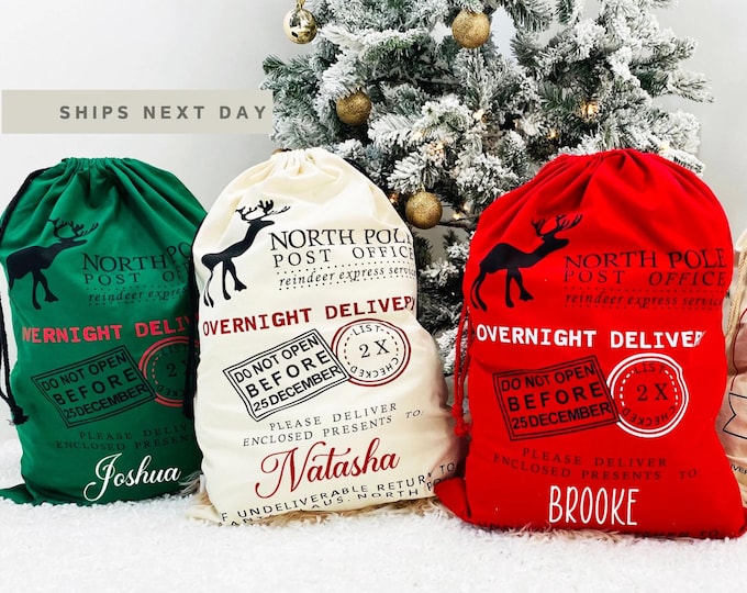 Personalized Santa Sack With Name – Custom Christmas Gift Bag –large ...