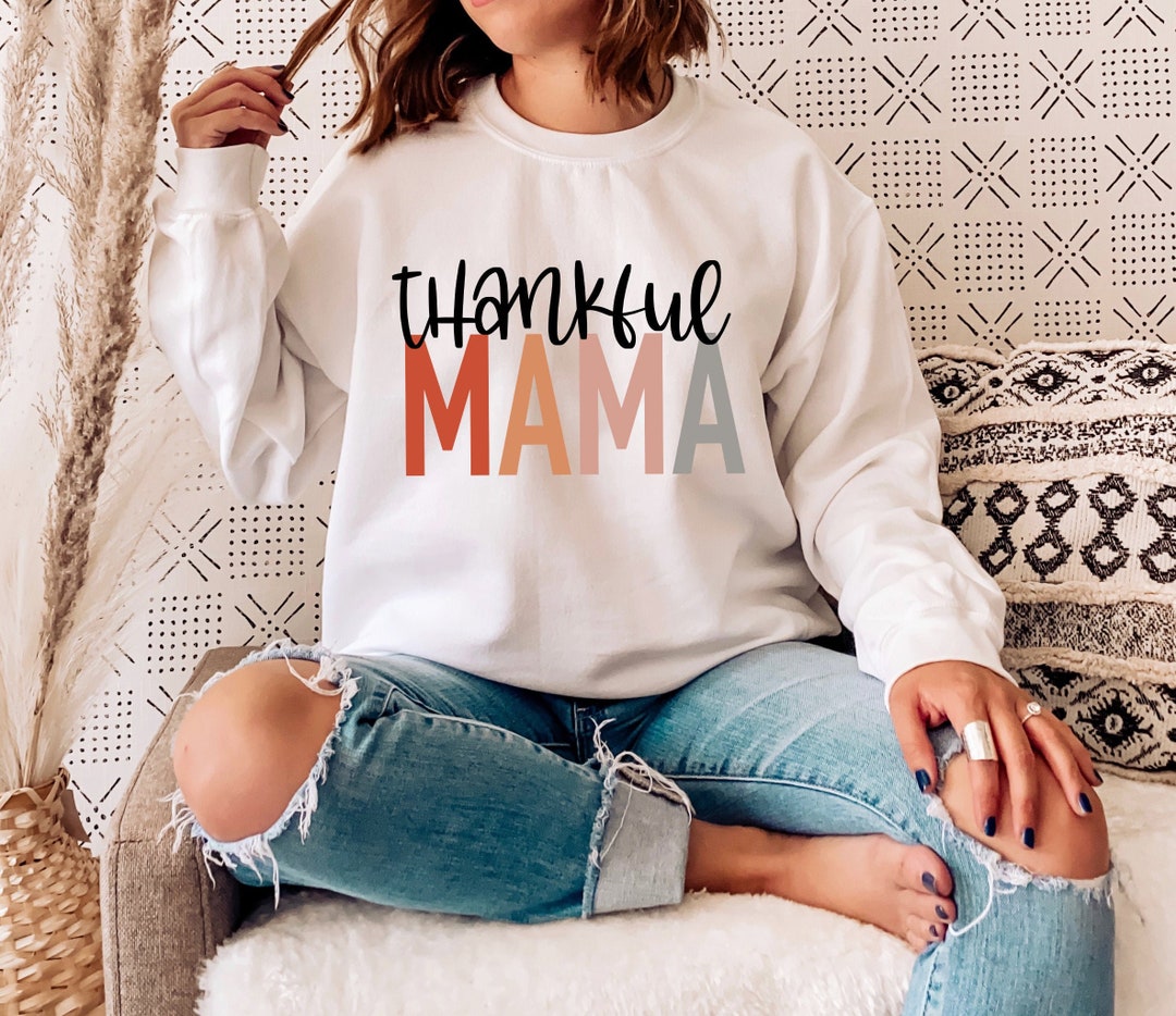 Thankful Mama Shirt, Thanksgiving Tee, Thankful Shirt, Thanksgiving ...