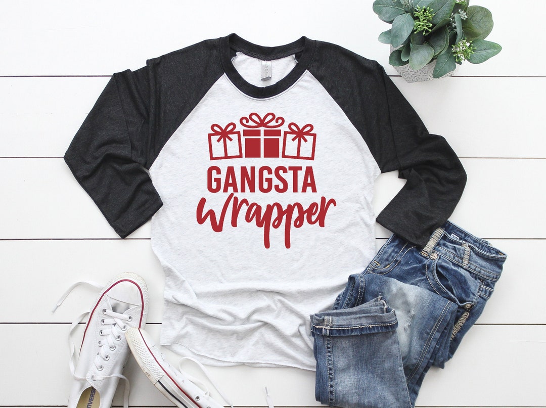 Gangsta Wrapper Shirt, Christmas Party Shirt, Gangster Wrapper, Women's ...