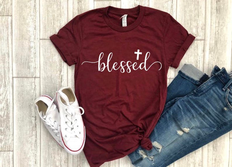 Womens Blessed Shirt Blessed Tshirt Cross Tee Womens | Etsy